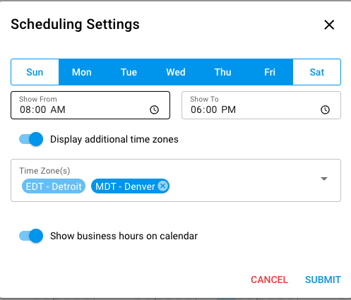 Scheduling: Views and Settings Overview